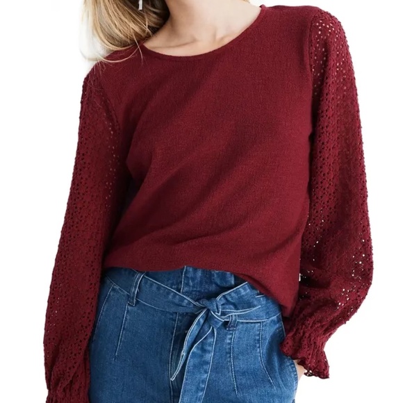 Madewell | Tops | Madewell Texture Thread Eyelet Mix Top | Poshmark